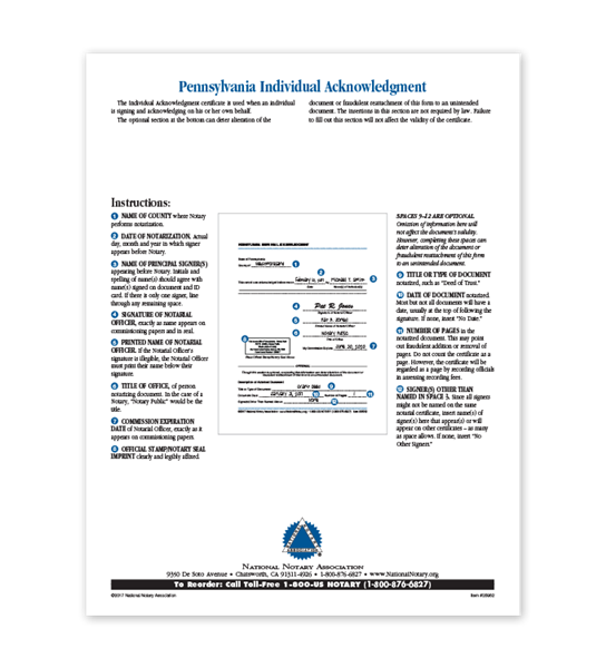 Pennsylvania Individual Acknowledgment | NNA