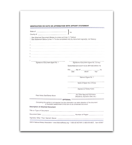 Verification On Oath Or Affirmation NNA