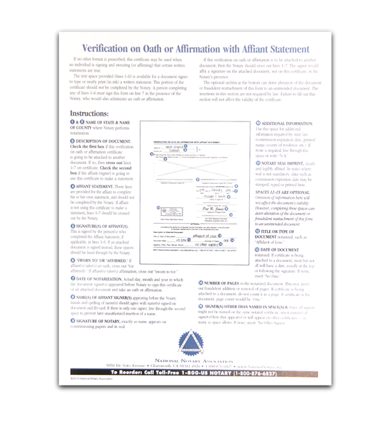 Verification on Oath or Affirmation | NNA