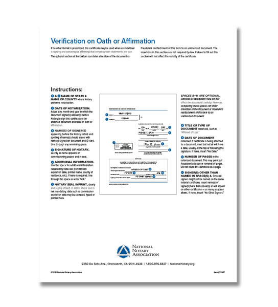 Verification On Oath Or Affirmation Nna