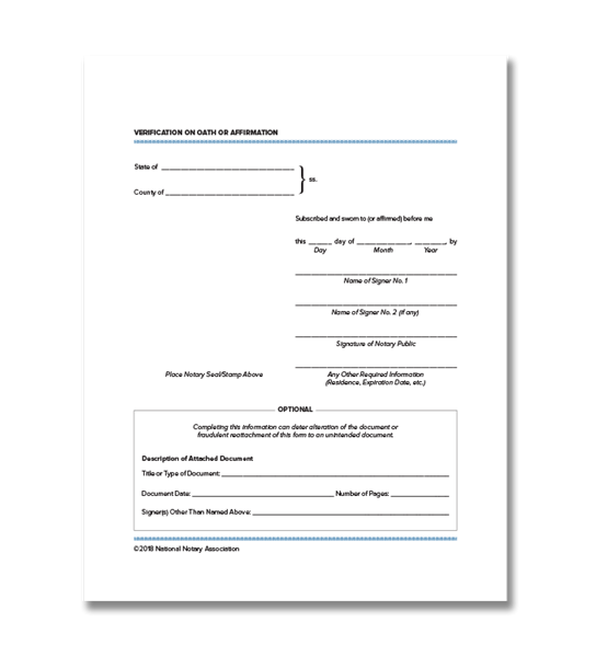 Verification On Oath Or Affirmation Nna