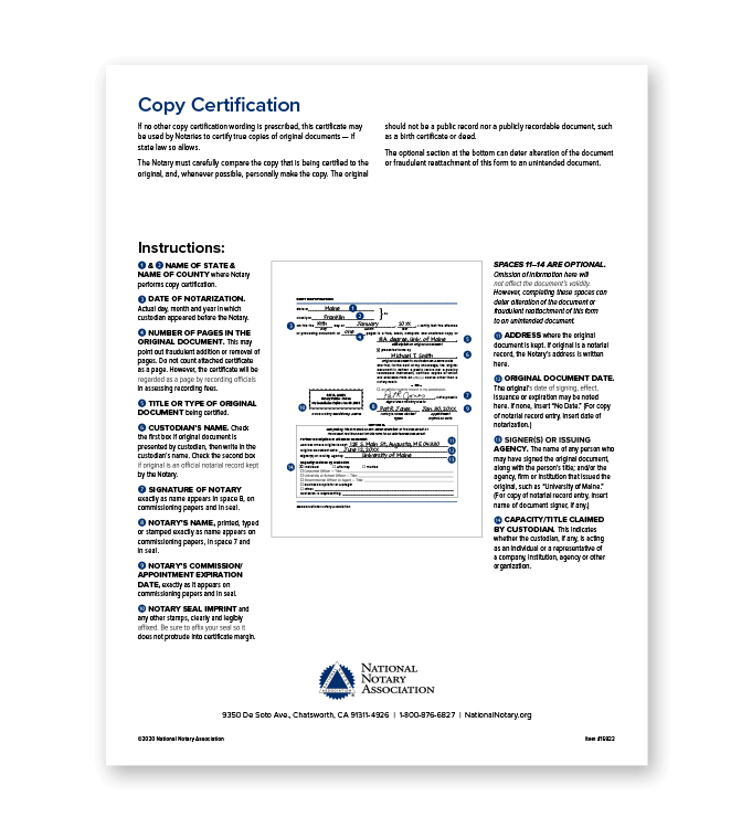 Copy Certification by Notary | NNA