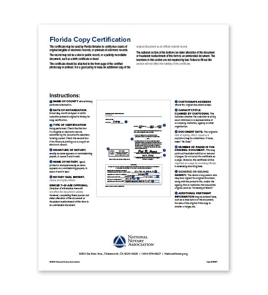 Florida Copy Certification | NNA